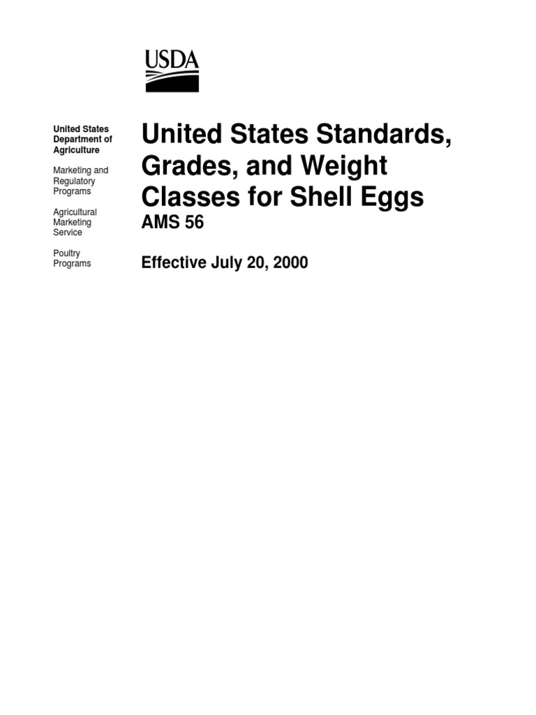 United States Standards, Grades, and Weight Classes For Shell Eggs ...