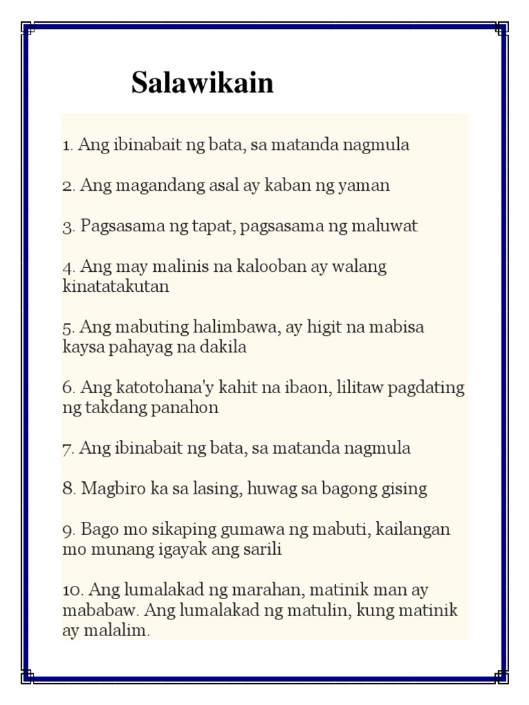 Salawikain | PDF