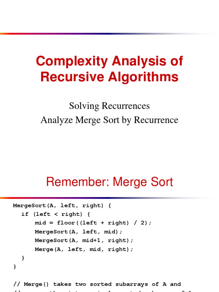 Recursive Algorithm Analysis | PDF | Theory Of Computation | Theoretical Computer Science