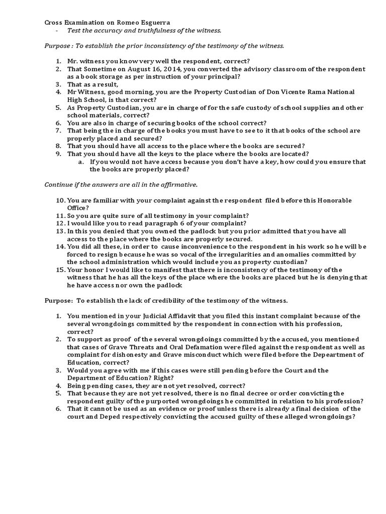 Conducting Cross Examination | PDF | Cross Examination | Evidence (Law)