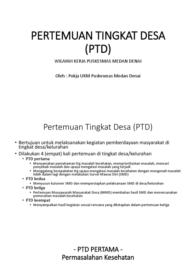 Pertemuan Tingkat Desa Ptd Pdf