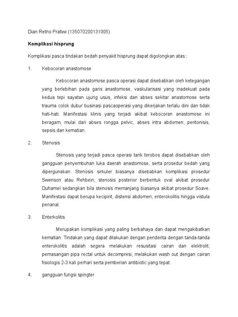 Komplikasi Hisprung | PDF