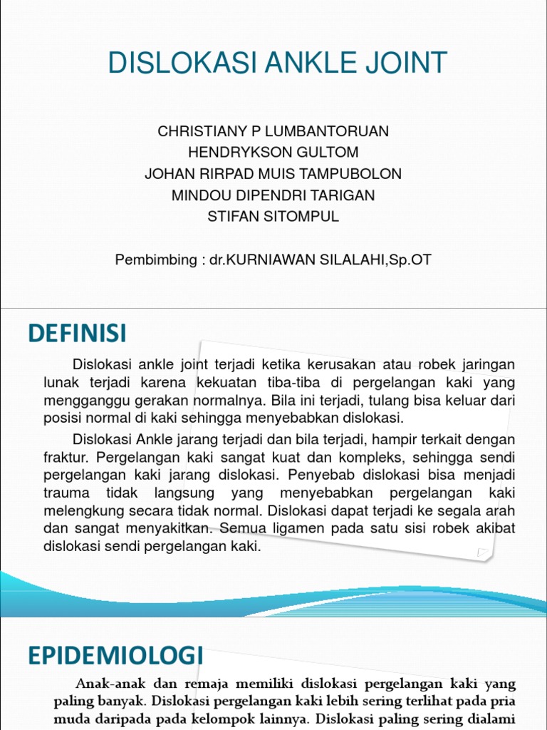 Dislokasi Ankle Joint | PDF
