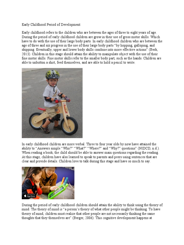 Early Childhood Period of Development Eportfolio | PDF | Early ...