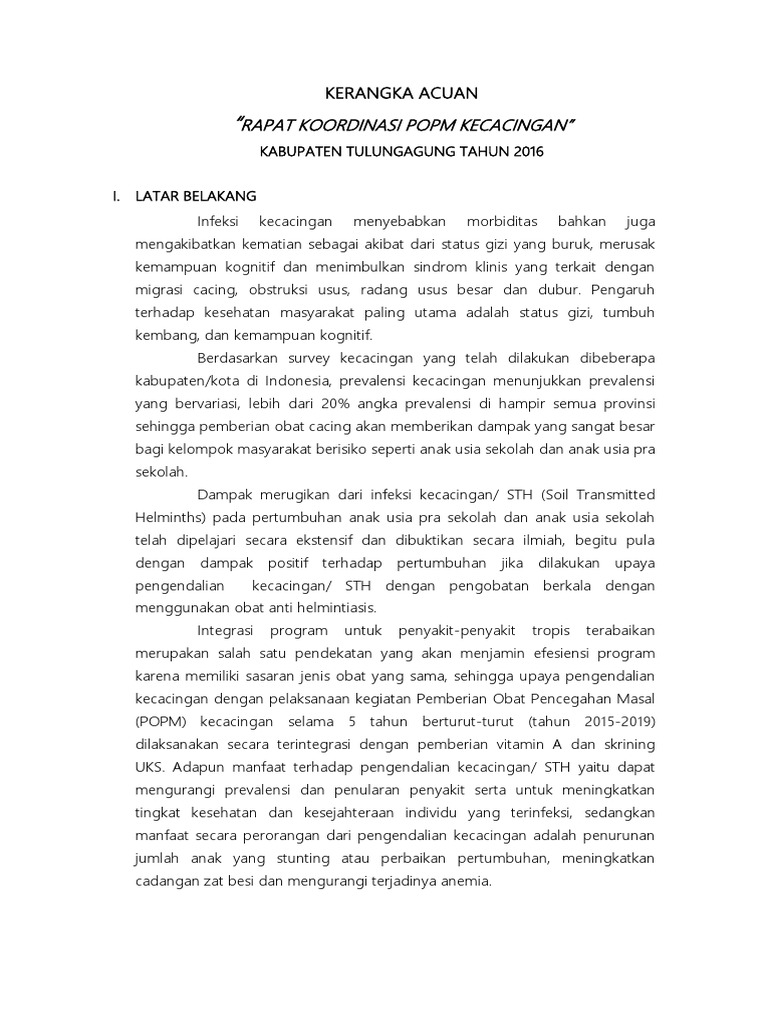 Kak Rakor Popm Kecacingan | PDF