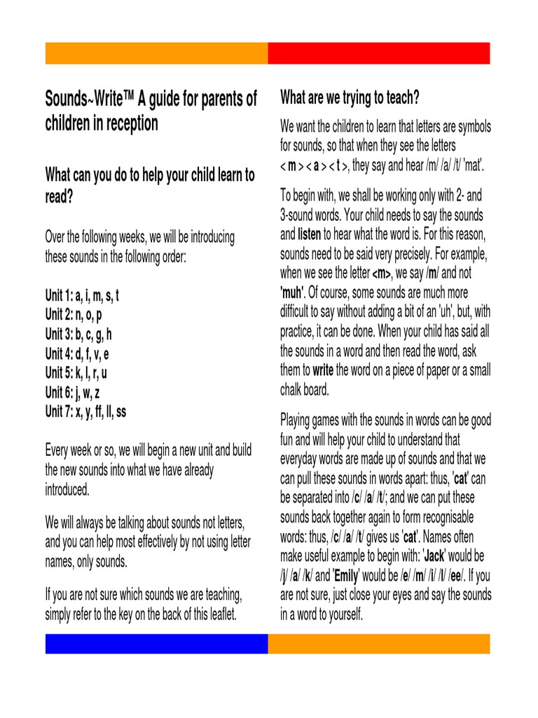 47-Sounds Write Leaflet For Yr Parents | PDF | Linguistics | Human ...