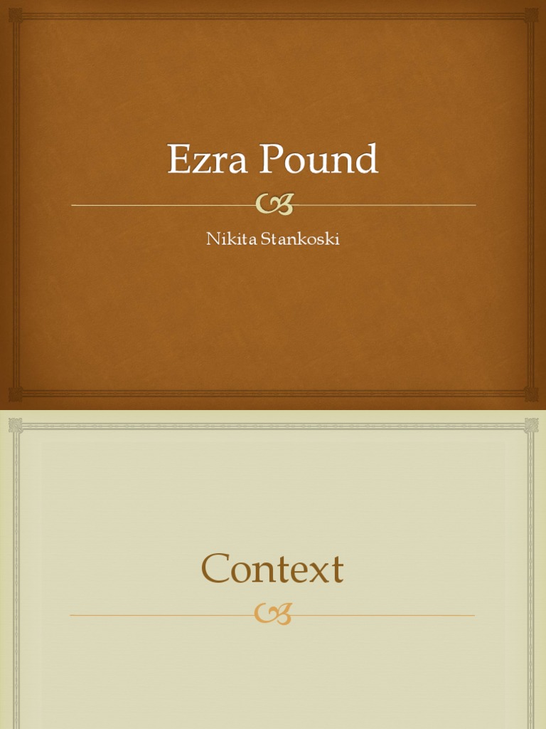 Ezra Pound: Modernist Poet Overview | PDF | Poetry