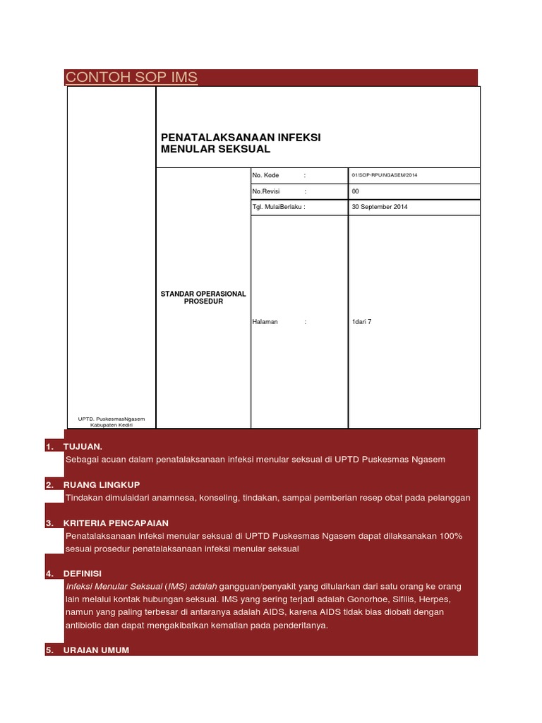 Contoh Sop Ims | PDF