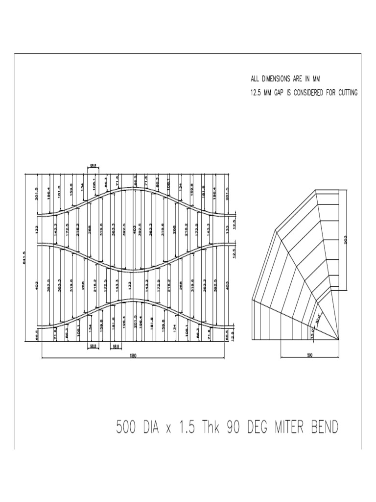 MITER BEND DEVELOPMENT 500 Dia.-Model PDF | PDF