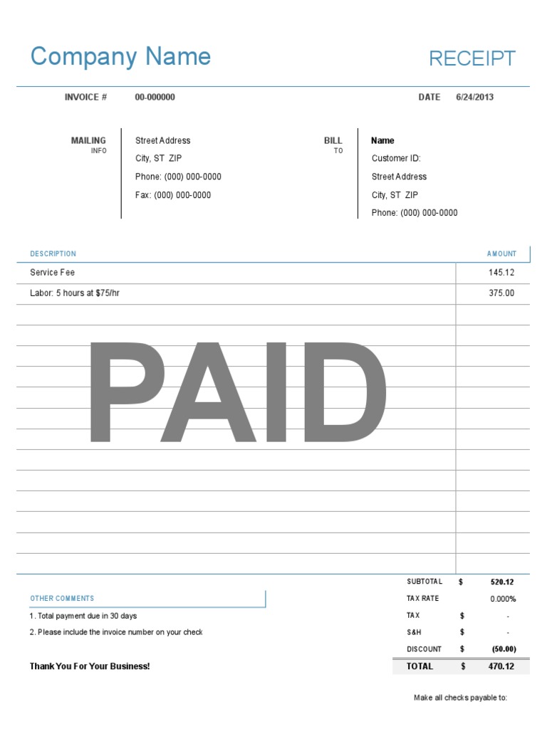 Simple Receipt | PDF | Receipt | Invoice