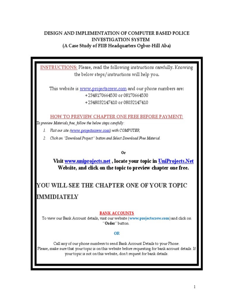 Computer Based Police Investigation System | PDF | System | User ...