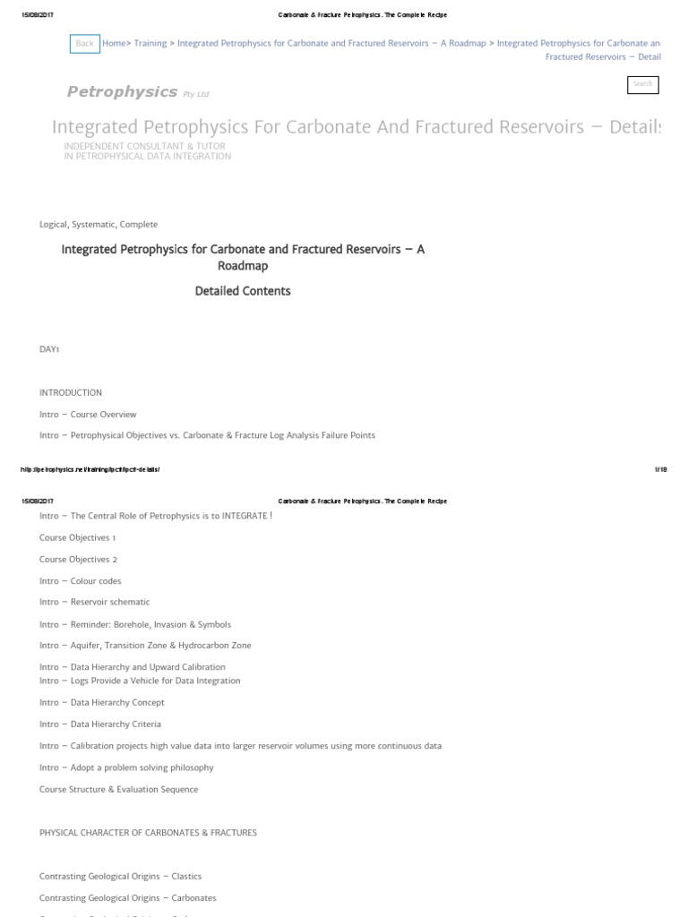 Carbonate & Fracture Petrophysics | PDF | Petroleum Reservoir | Applied ...