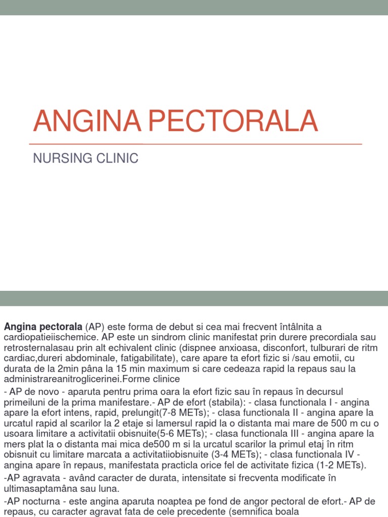 Angina Pectorala Si Infarcul Miocardic | PDF