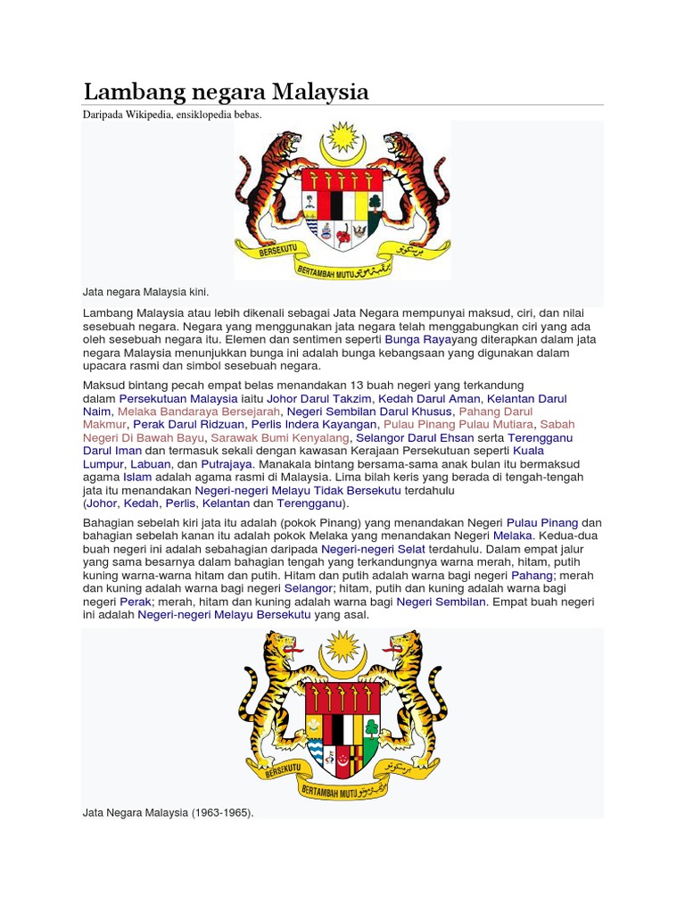 Lambang Negara Malaysia | PDF