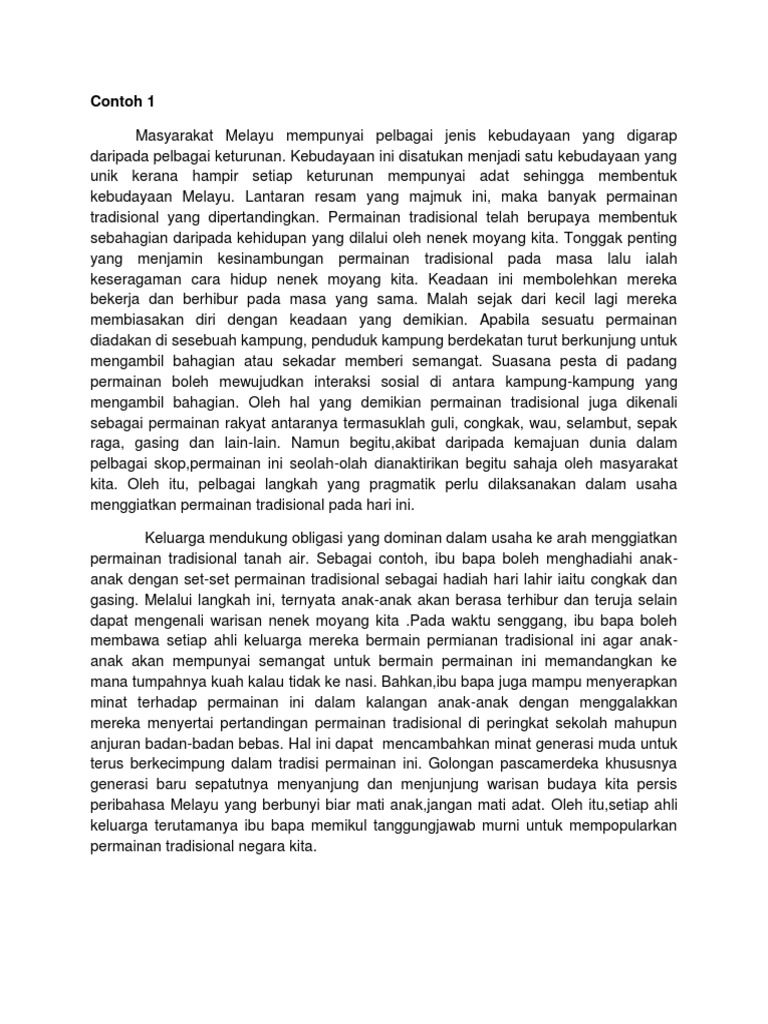 Contoh Karangan Permainan Tradisional Pdf