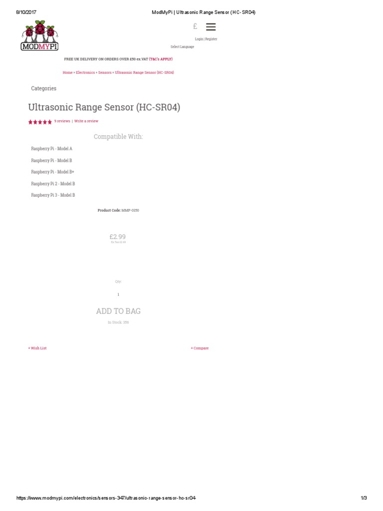 Ultrasonic Sensor Specifications | Ultrasound | Sensor