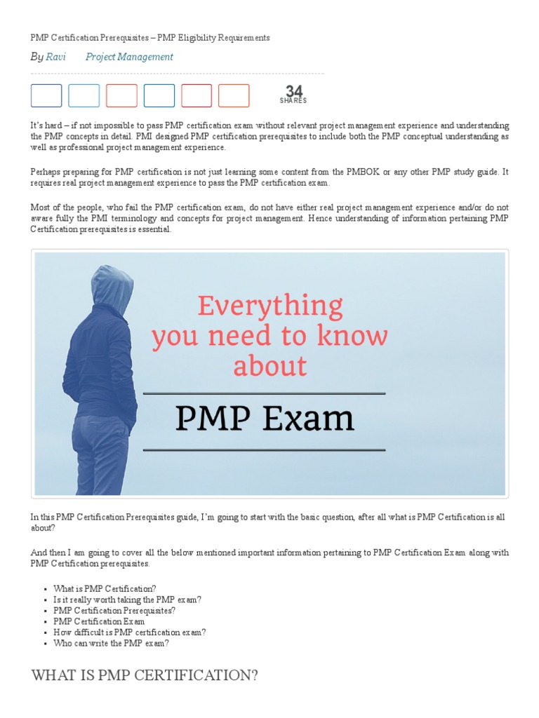 PMP Certification Prerequisites – PMP Eligibility Requirements ... PMP Certification Prerequisites – PMP Eligibility Requirements ...