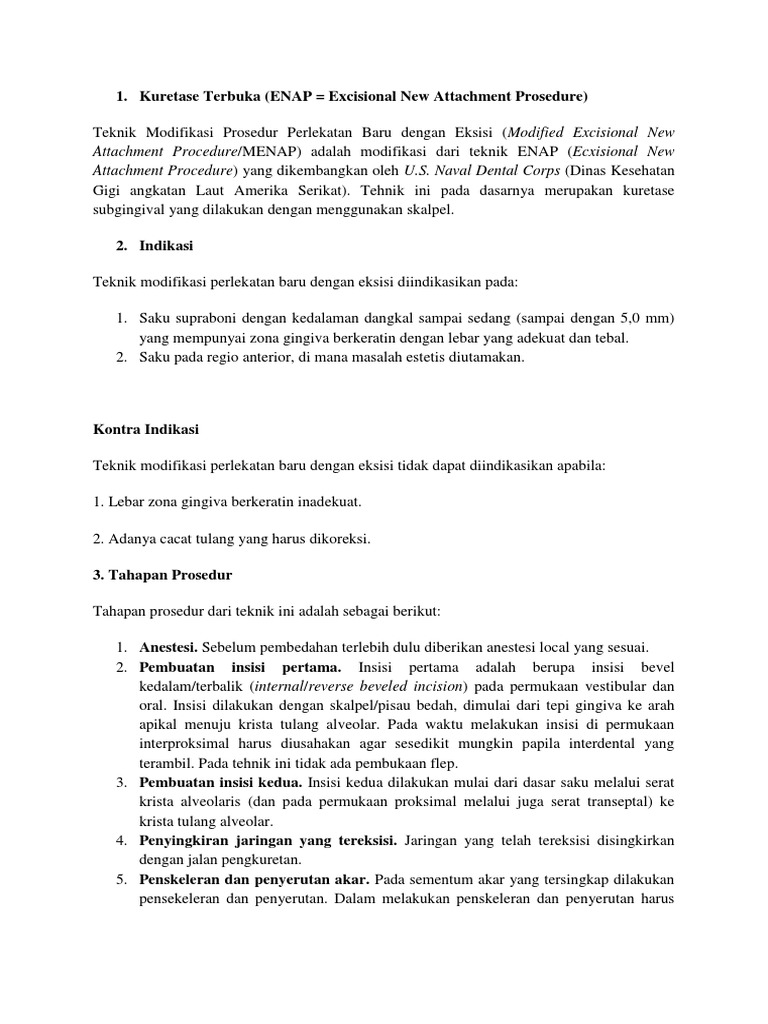 Prosedur ENAP dalam Perawatan Periodontal | PDF