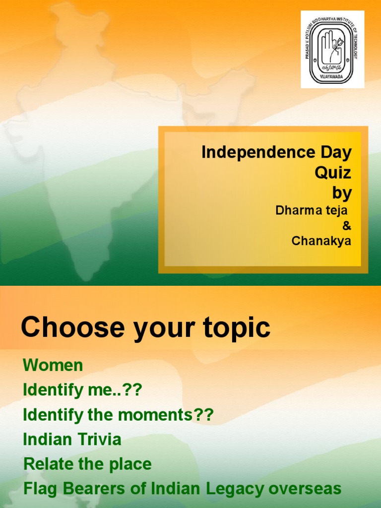 Independence Day Quiz - Document with questions and answers related to ...