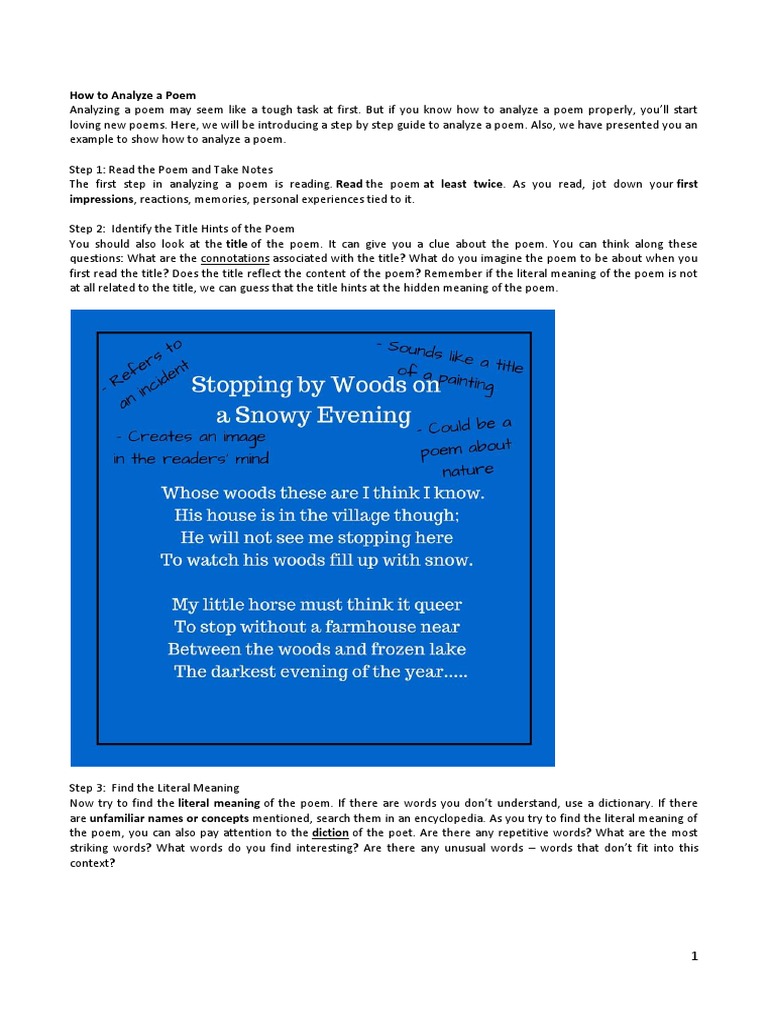 How To Analyze A Poem | Download Free PDF | Poetry