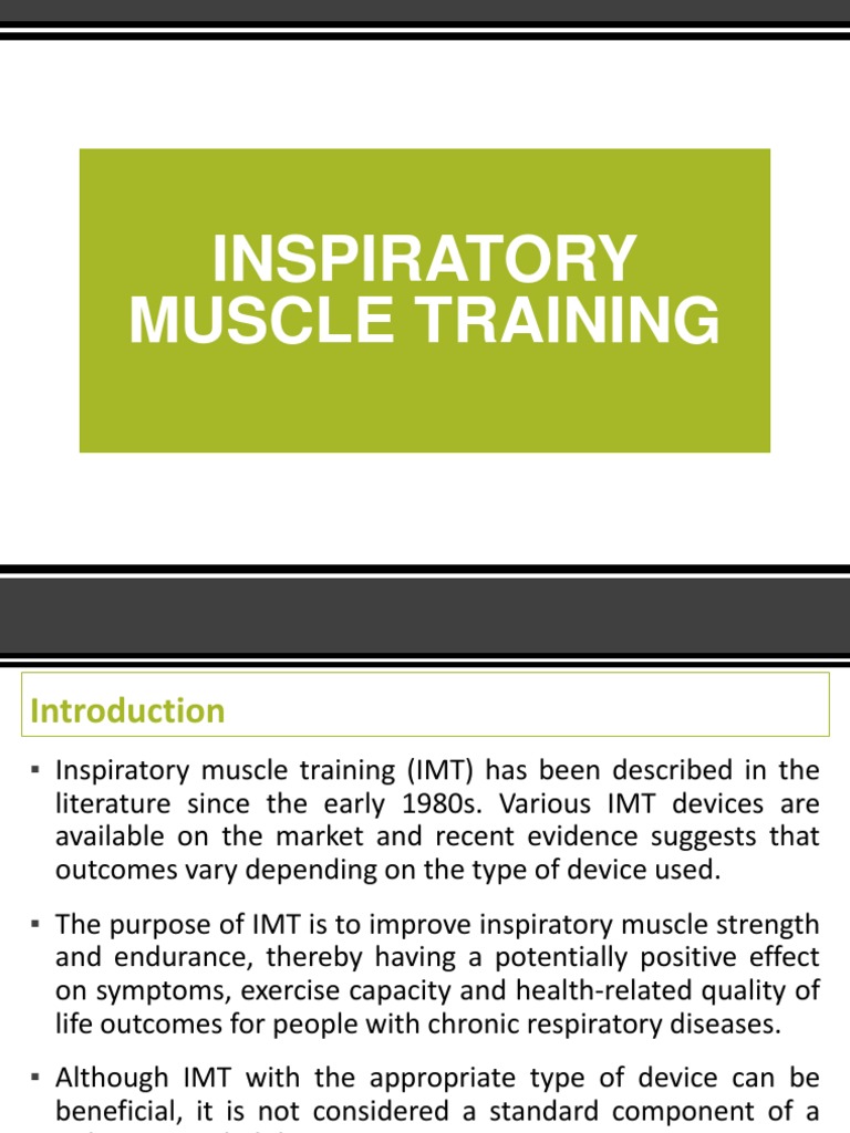Inspiratory Muscle Training | PDF | Breathing | Physical Therapy