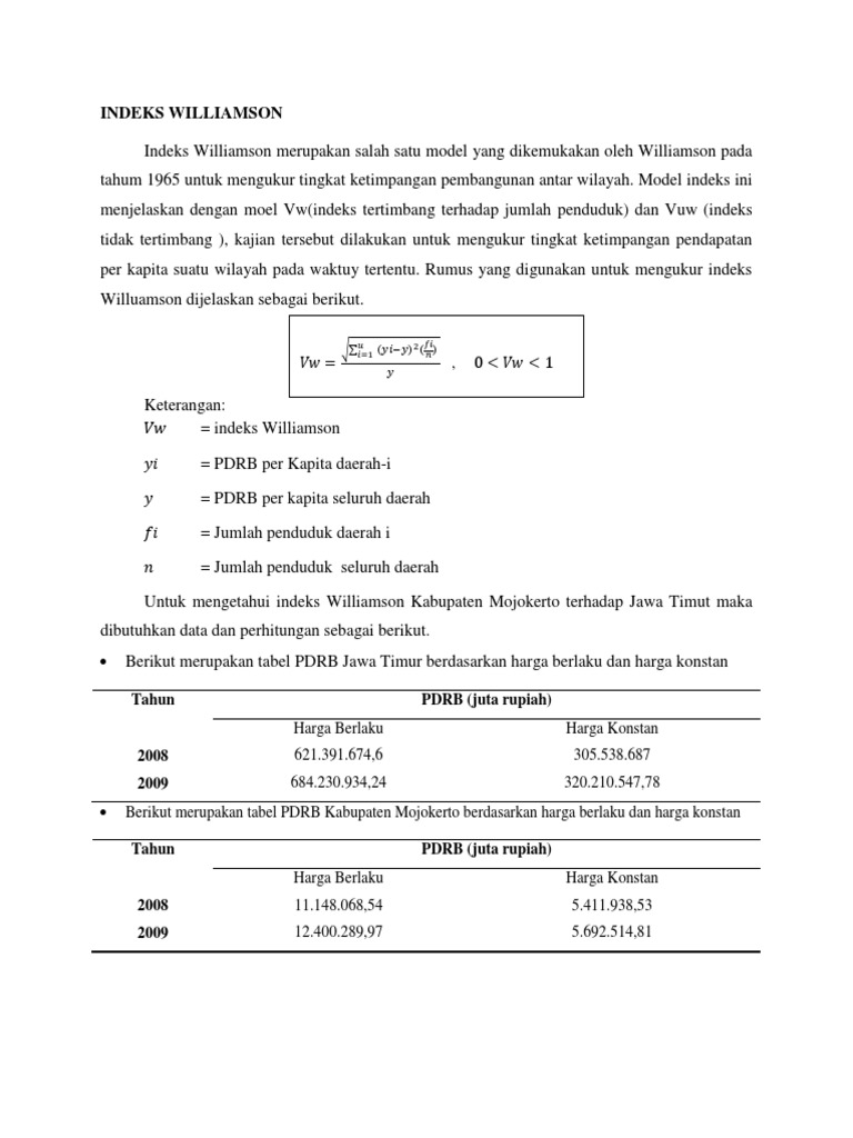 Indeks Williamson | PDF