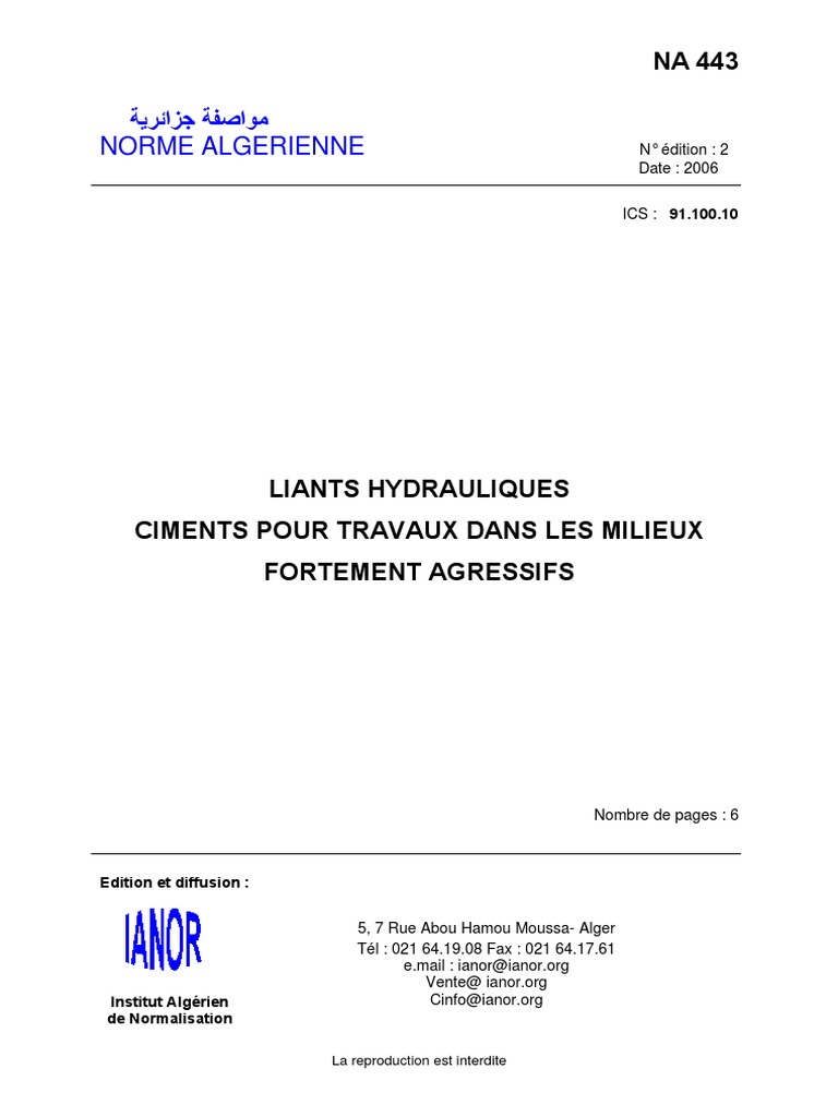 Na 443 PDF | PDF | Ciment | Ion