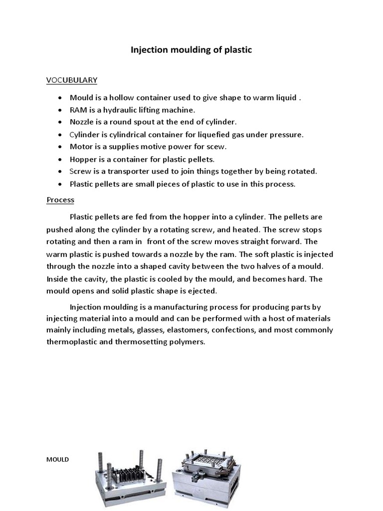 Injection Moulding of Piastic | PDF