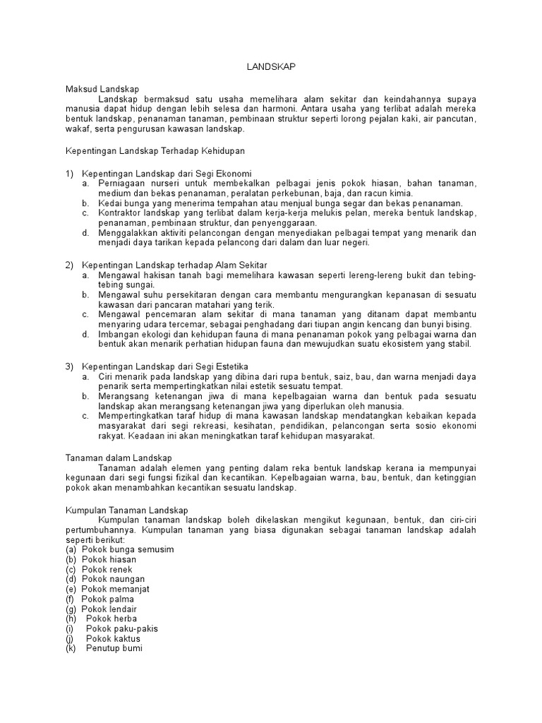 KH 312 - Bab 1 LANDSKAP | PDF