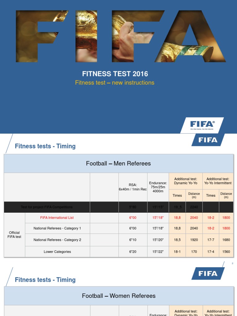 FIFA Referee Fitness Test Guidelines | PDF | Association Football | Leisure