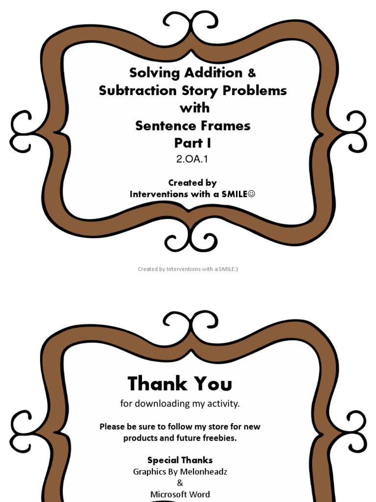 Math Sentence Frames for Kids | PDF | Educational Psychology ...