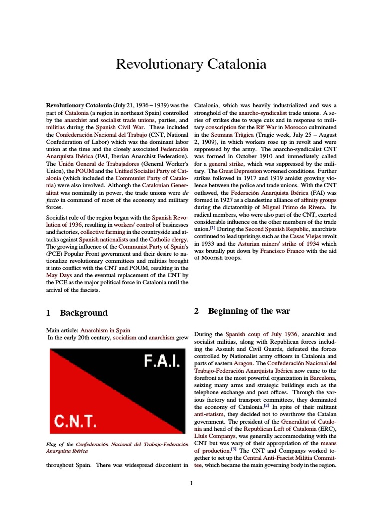 Revolutionary Catalonia PDF | PDF