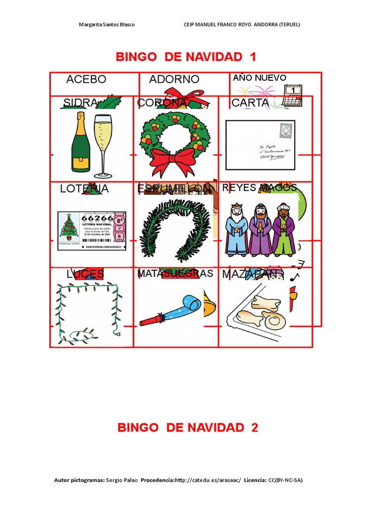 Bingo Navideño para Imprimir Gratis | PDF