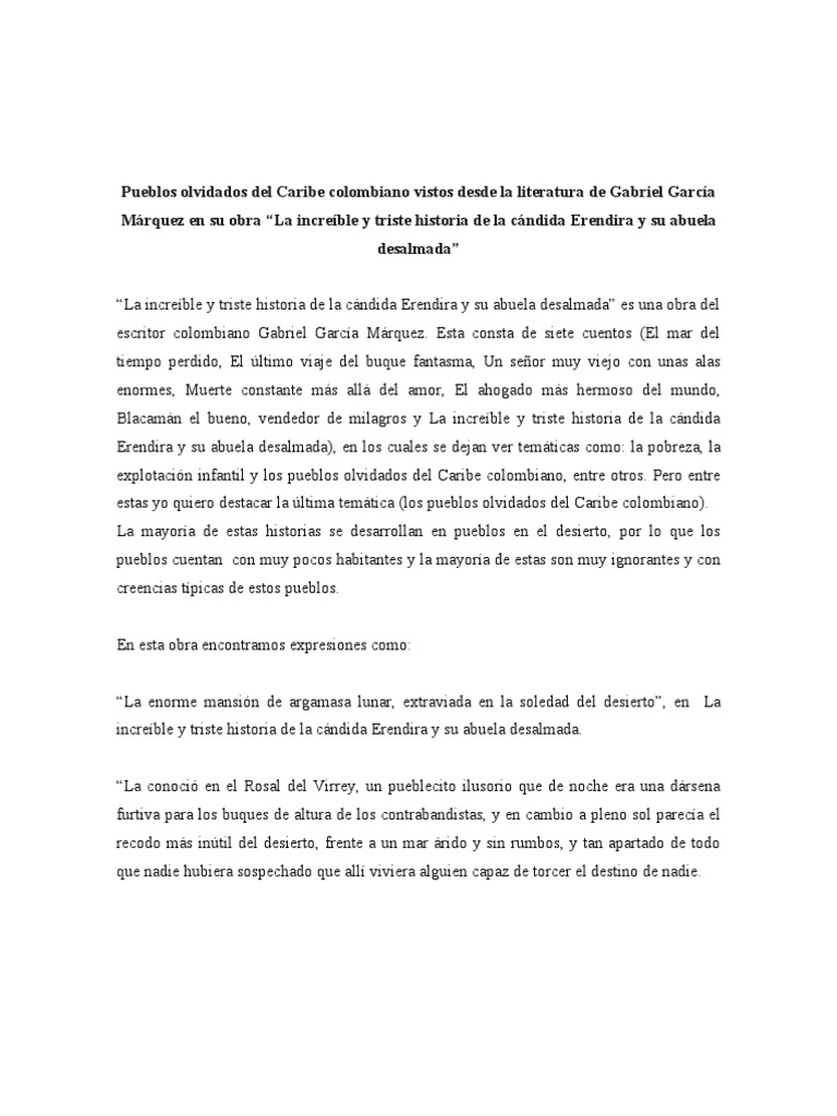 La Candida Erendira | PDF | Gabriel García Márquez