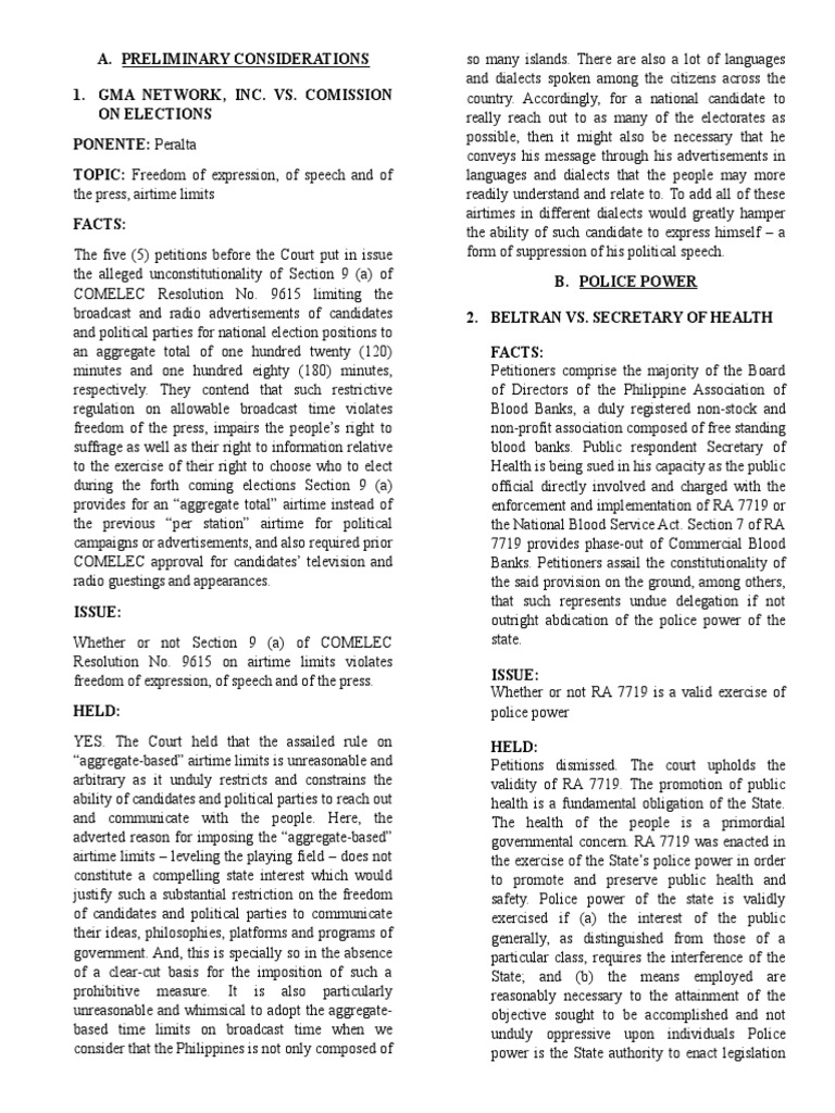 Consti Law 2 Ab | PDF | Police Power (United States Constitutional Law ...
