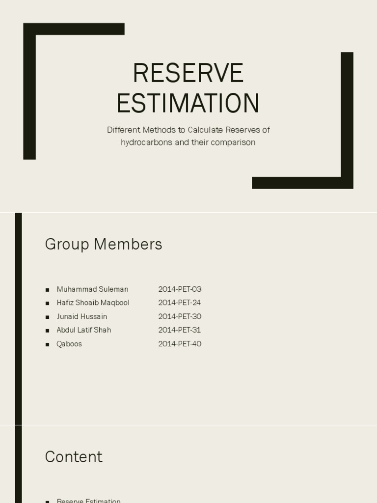 Reserve Estimation | Download Free PDF | Petroleum Reservoir | Petroleum