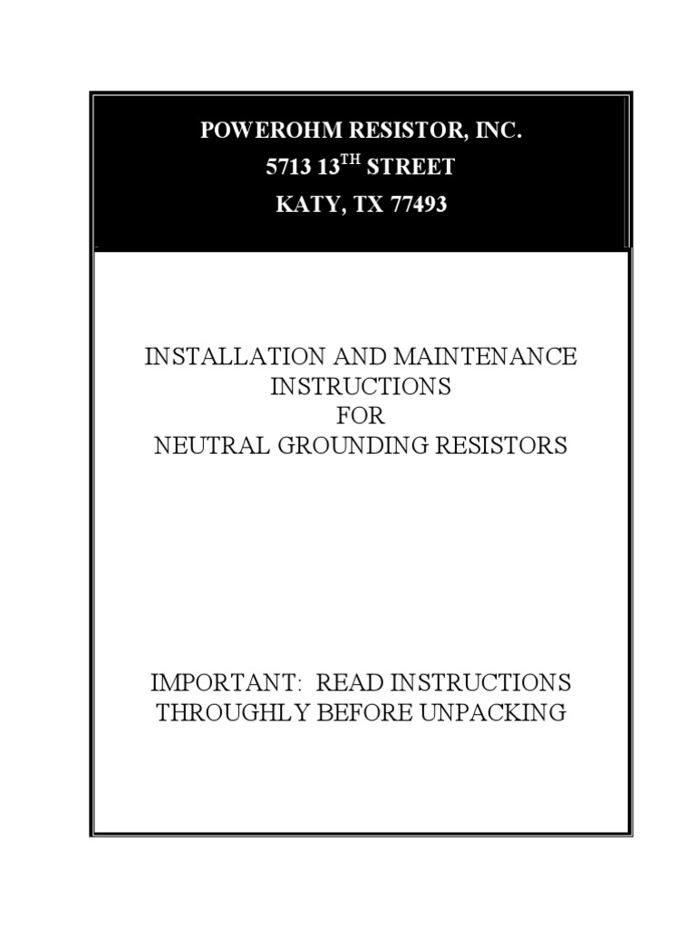NGR Installation Guide | PDF | Electrical Connector | Transformer