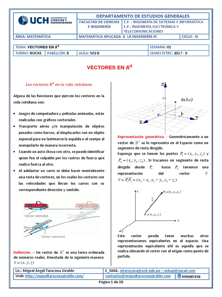 Vectores en r3 | PDF | Vector Euclidiano | Triángulo