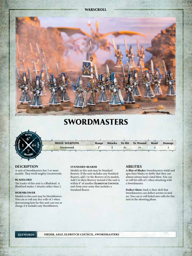 Aos Warscroll Swordmasters en | PDF
