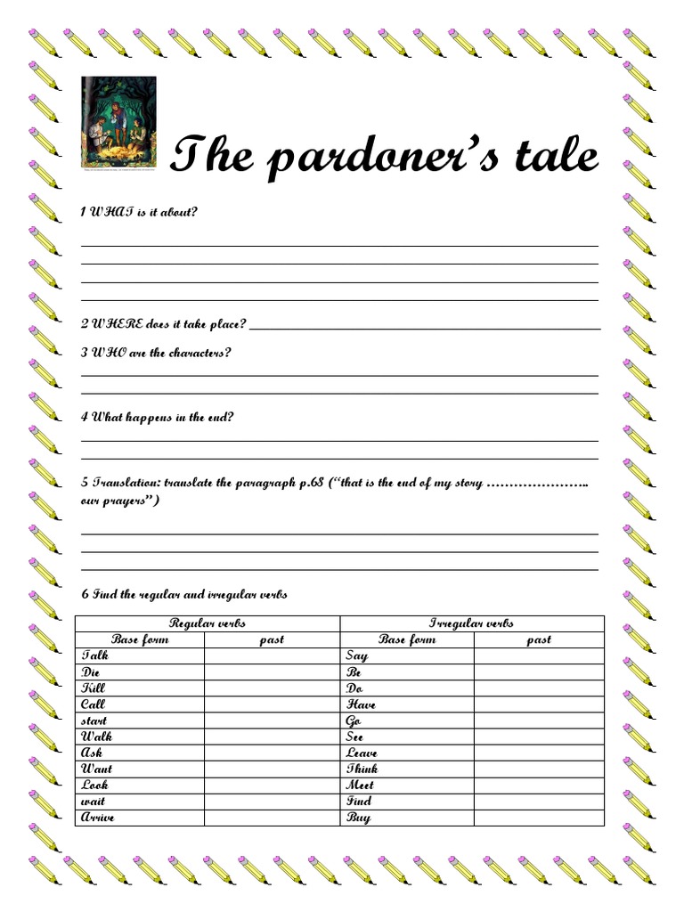 The Canterbury Tales Reading Comprehension Exercises 100234 | PDF