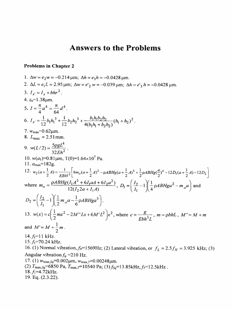 (Solution Manual) Analysis and Design Principles of MEMS Devices | PDF | Chemical Product ...