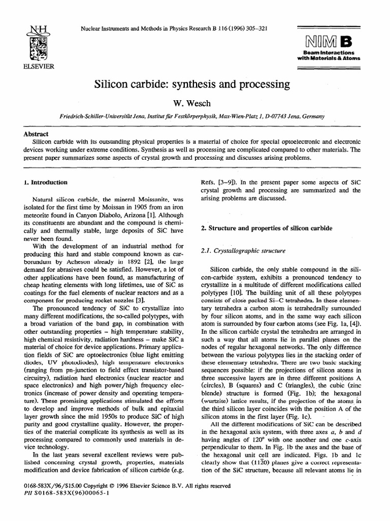 Silicon Carbide Synthesis and Processing | PDF | Epitaxy | Chemical Vapor Deposition
