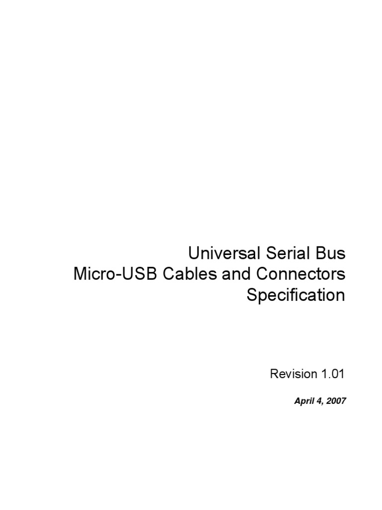 Micro-USB 1 01 PDF | PDF