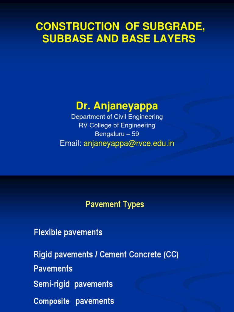 1.construction of Subgrade Subbase and Base BBMP PDF | PDF