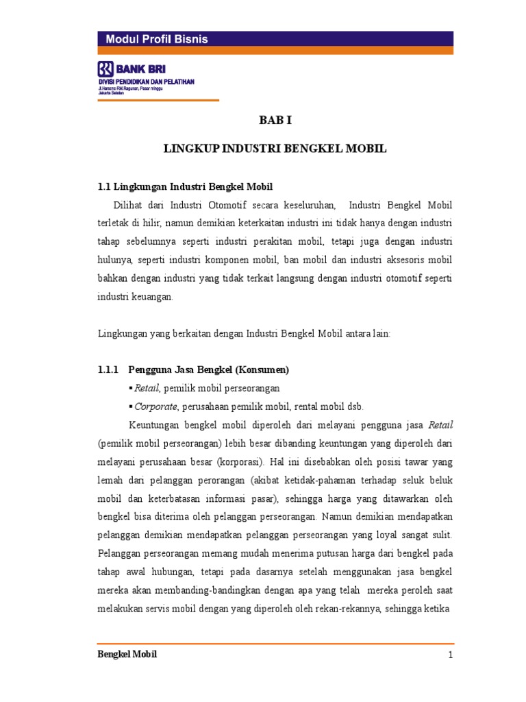 Modul Bengkel Mobil | PDF