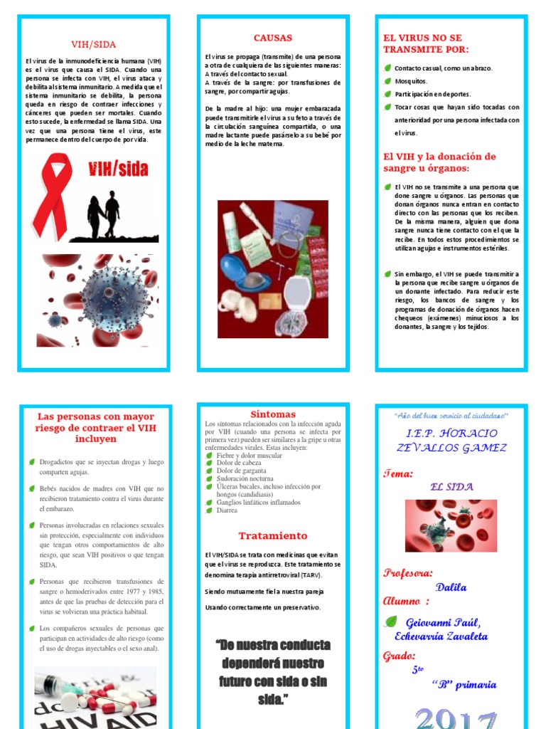 Triptico Sida | PDF | VIH / SIDA | Virus