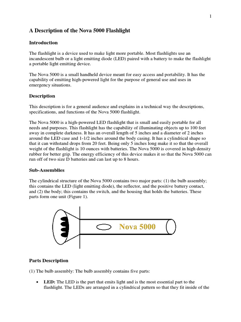 Technical Description | PDF | Flashlight | Light Emitting Diode
