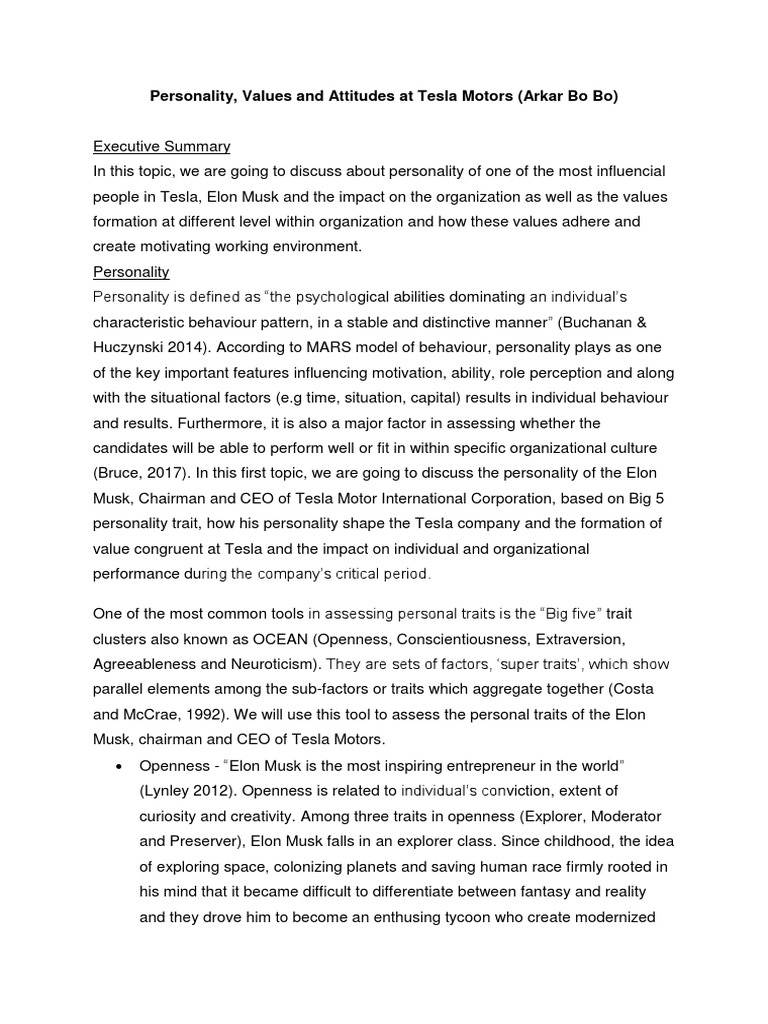 Personality, Values and Attitudes | PDF | Extraversion And Introversion ...