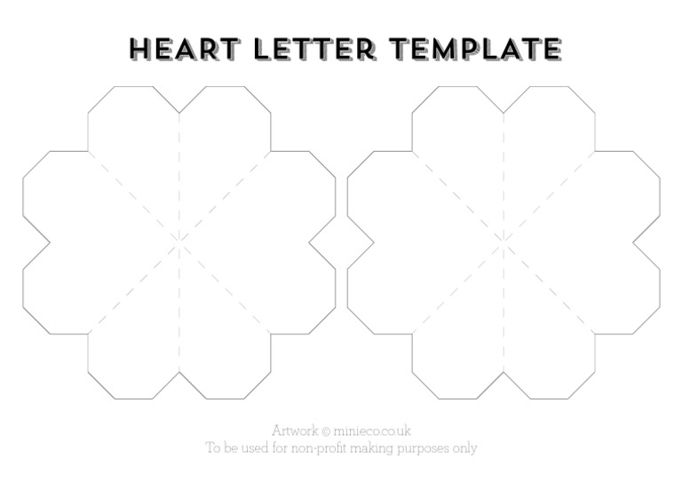 Heart Letter Template: Artwork © Minieco - Co.Uk To Be Used For Non ...