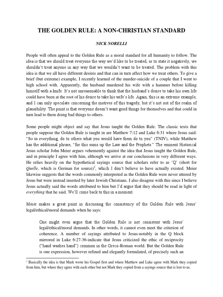 The Golden Rule Pdf Golden Rule Gospel Of Luke
